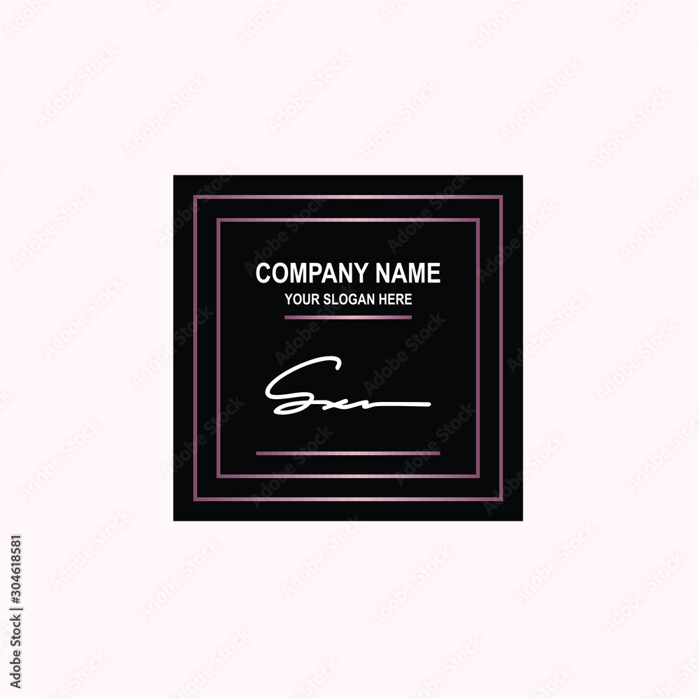 SX Initial signature logo is white, with a dark pink grid gradation ...