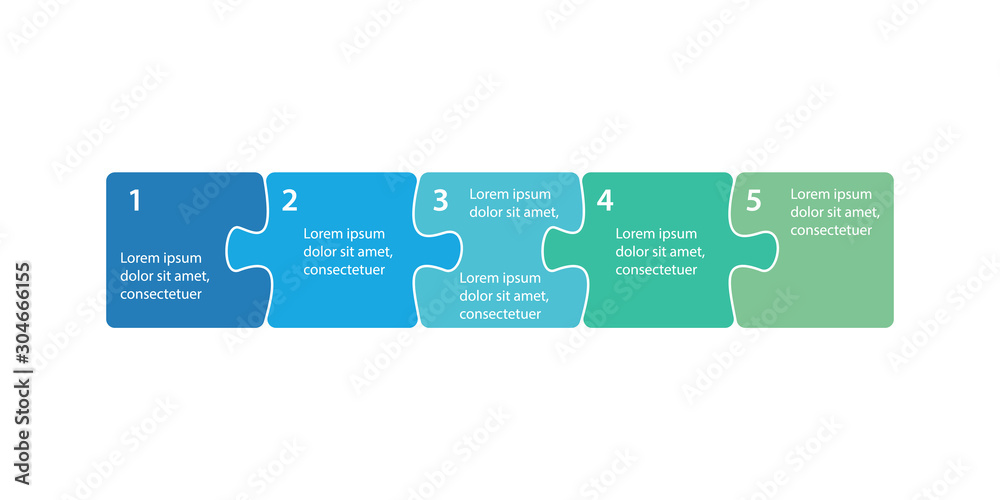 Infographics step blocks as puzzle jigsaw pieces. Stock Vector | Adobe ...