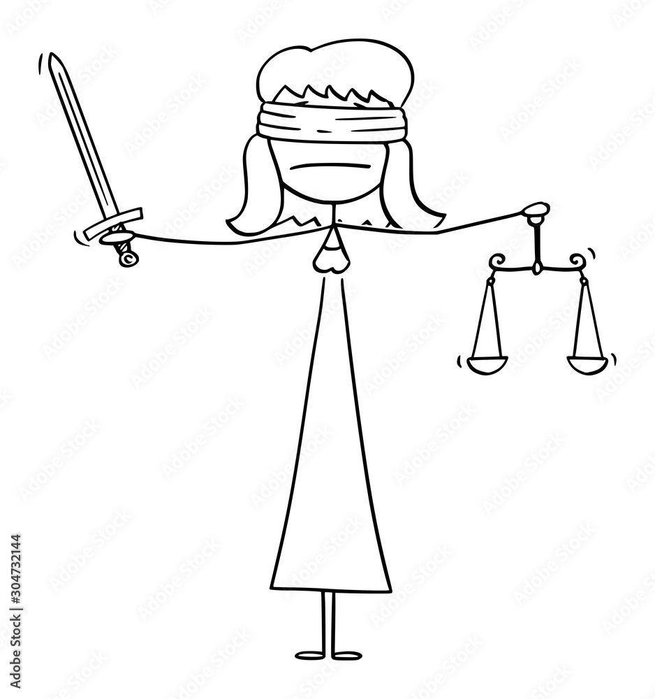 Vector cartoon stick figure drawing conceptual illustration of madam or ...