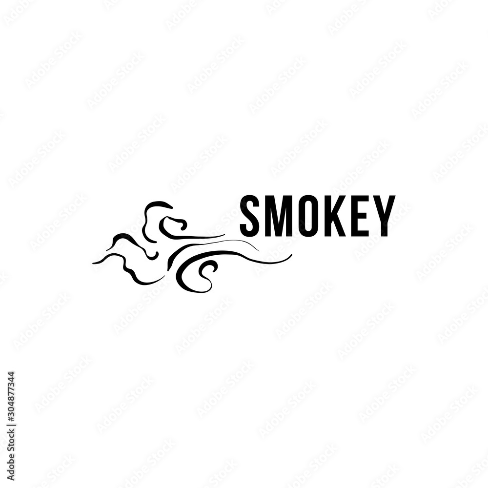 Simple smoke logo design template Stock Vector | Adobe Stock