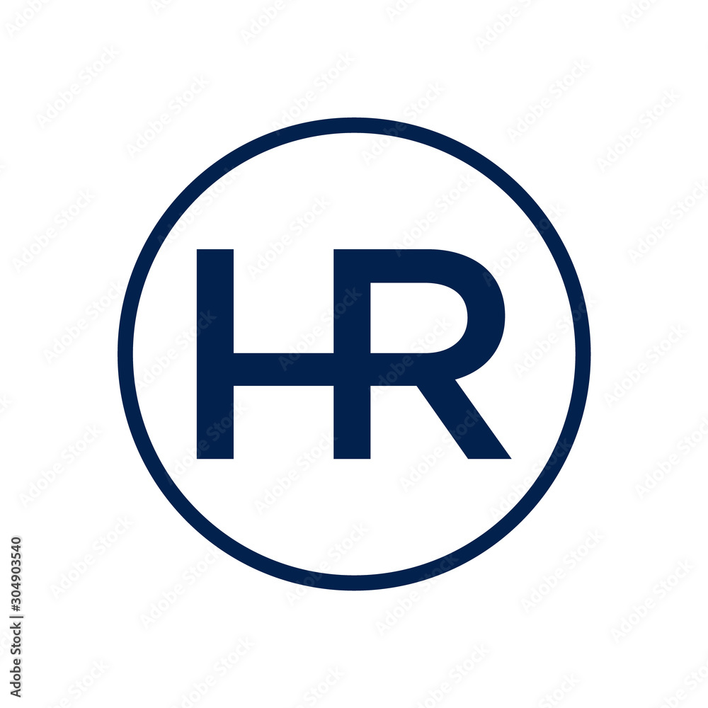 Initial HR Letter logo design vector template Stock Vector | Adobe Stock