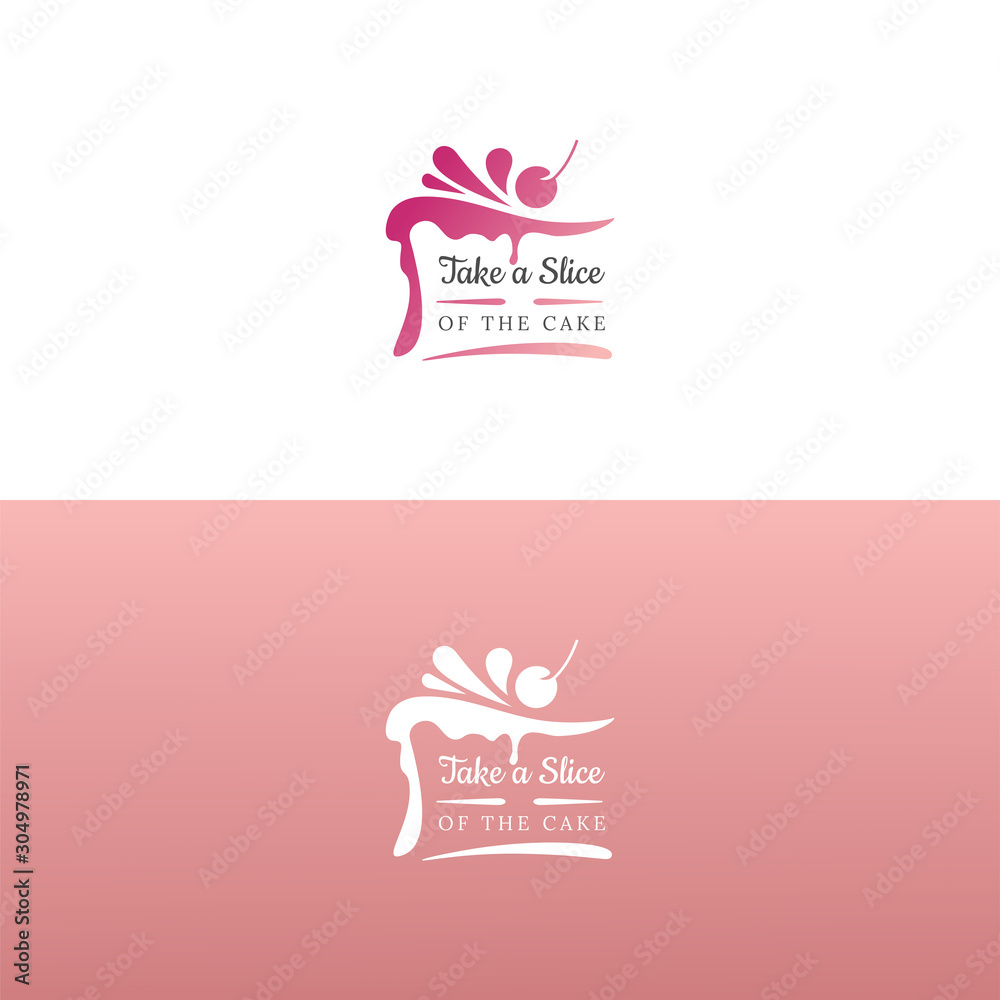 Elegant tasty cake logo design. Vector image. Stock Vector | Adobe Stock