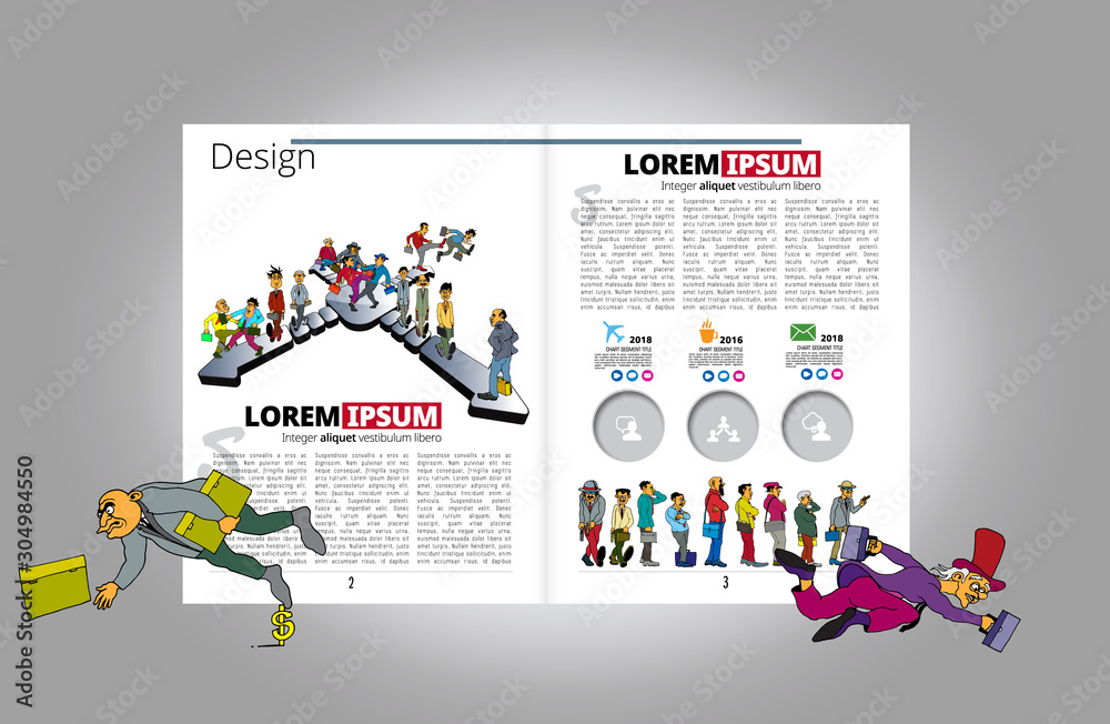 Business magazine, brochure layout with economy subject, vector Stock ...