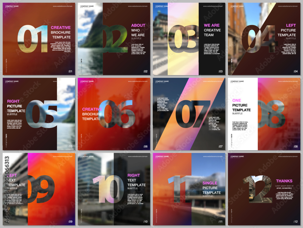 Minimal brochure templates with numbers. Easy to edit and customize ...