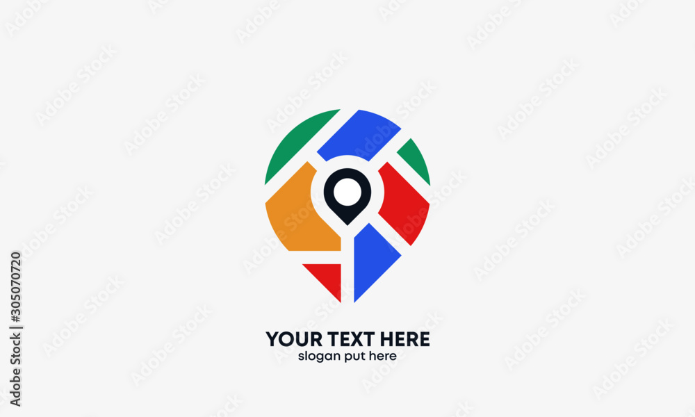 Location symbol and abstract. logo design vector with line art style ...