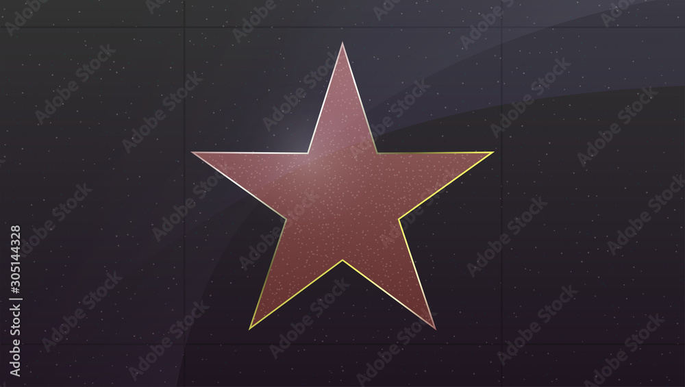 Hollywood star. Symbol of movie actor or famous actress. Five pointed ...