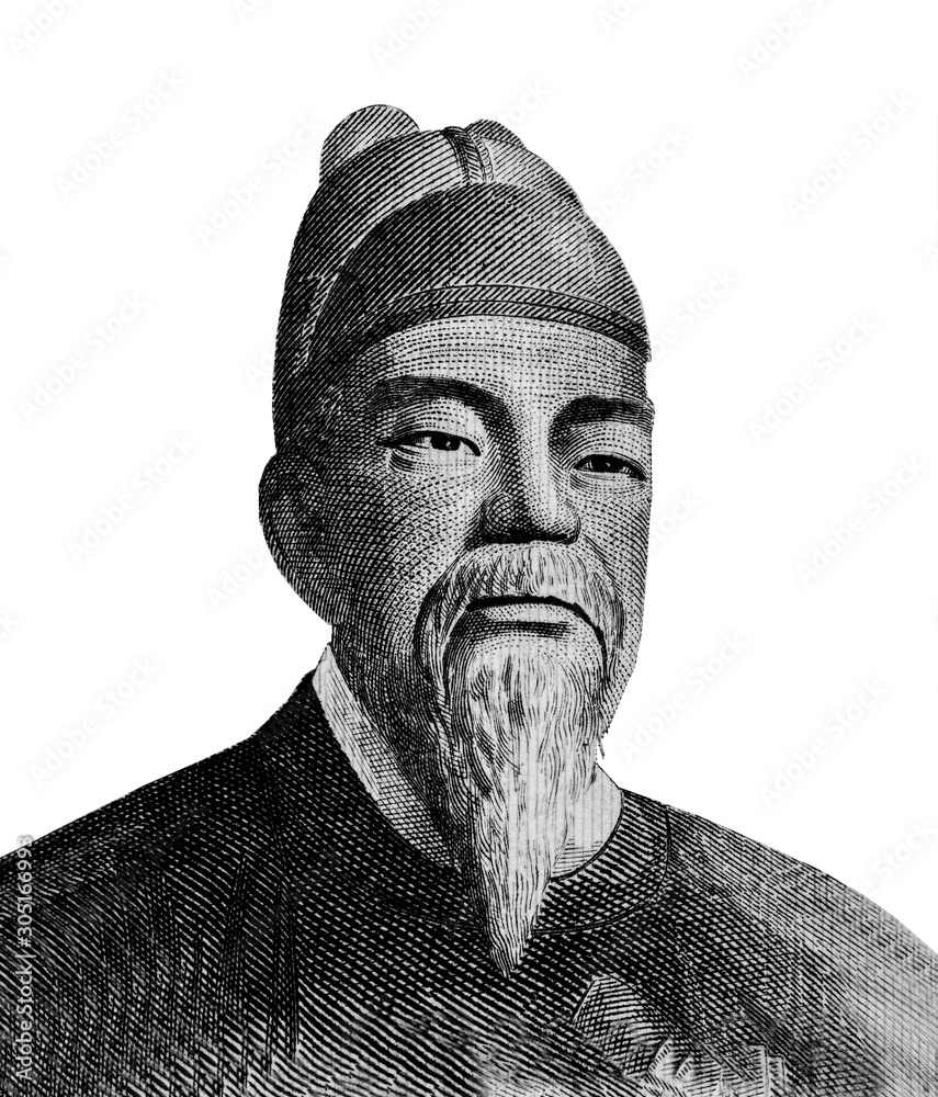 Stock-Foto „King Sejong the Great. portrait from South Korea 100 Won ...