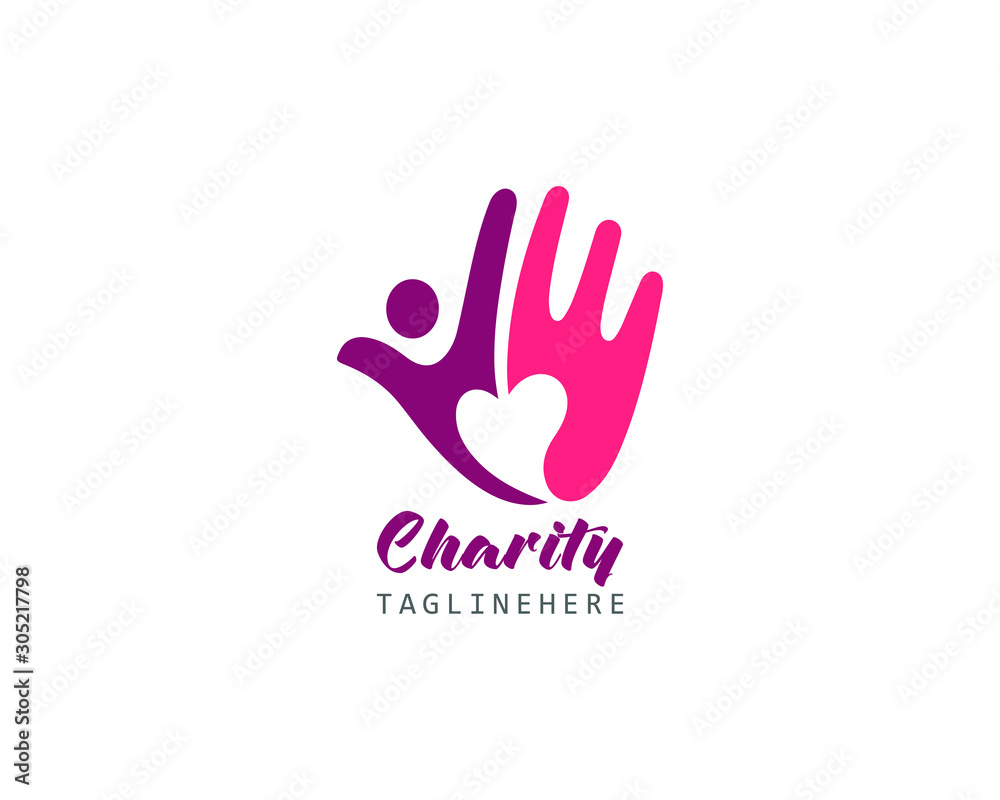 Charity Logo Design Template Vector Stock Vector | Adobe Stock