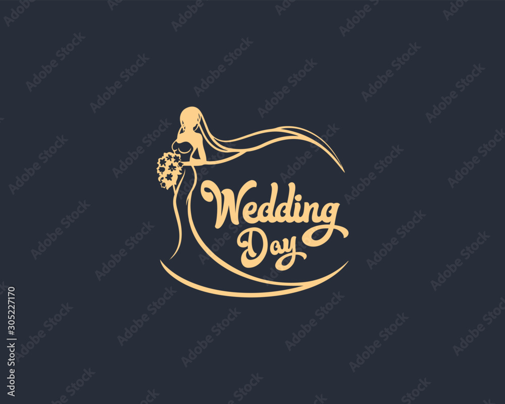 Wedding Day Logo Design Template Vecto Stock Vector | Adobe Stock