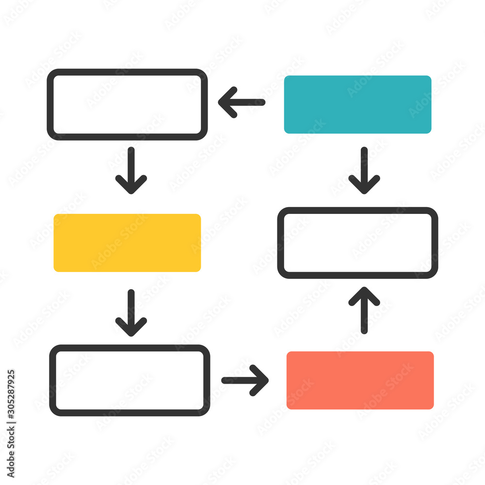 Connection diagram color icon. Wiring chart. Progress stages ...