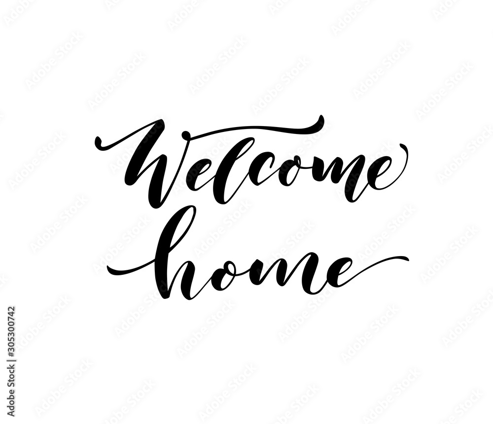 Vector de Stock Welcome home card or poster. Hand drawn brush style ...