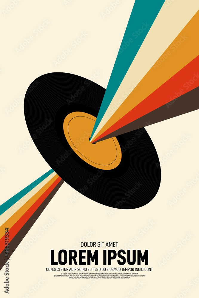 Music poster design template background vintage retro style Stock ...