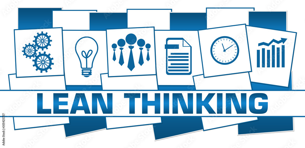 Lean Thinking Business Symbols Blue White Horizontal Stripes Stock ...