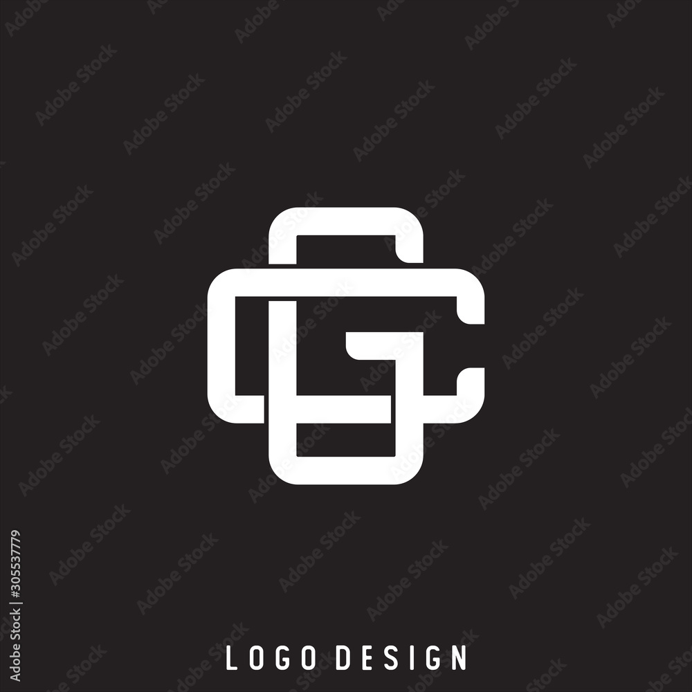 Initial letter GC, CG, overlapping interlock monogram logo, white color ...