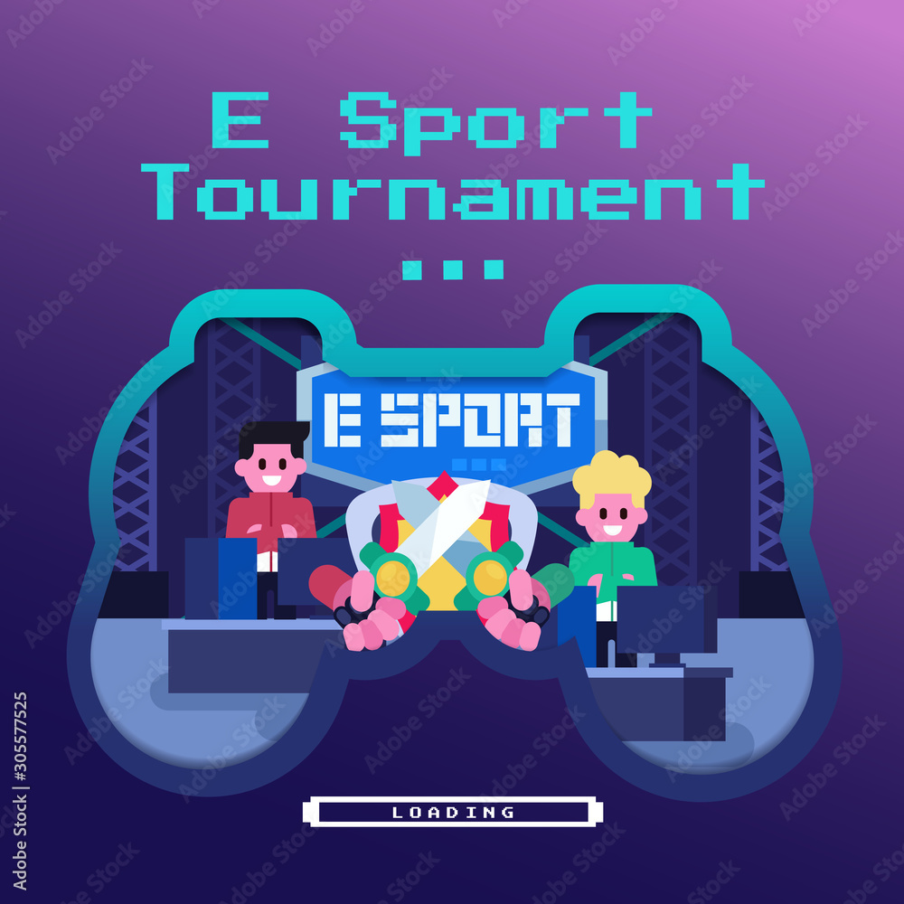 e sport tournament vector banner design template Stock Vector | Adobe Stock