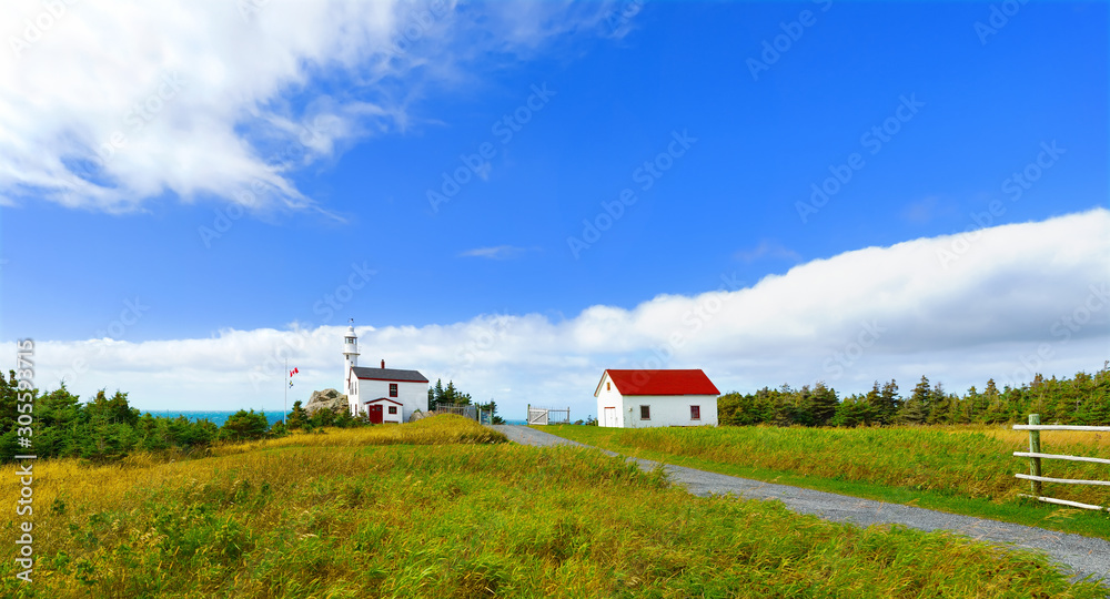 Panorama of Lobster Cove Head Lighthouse in Gros Morne National Park ...