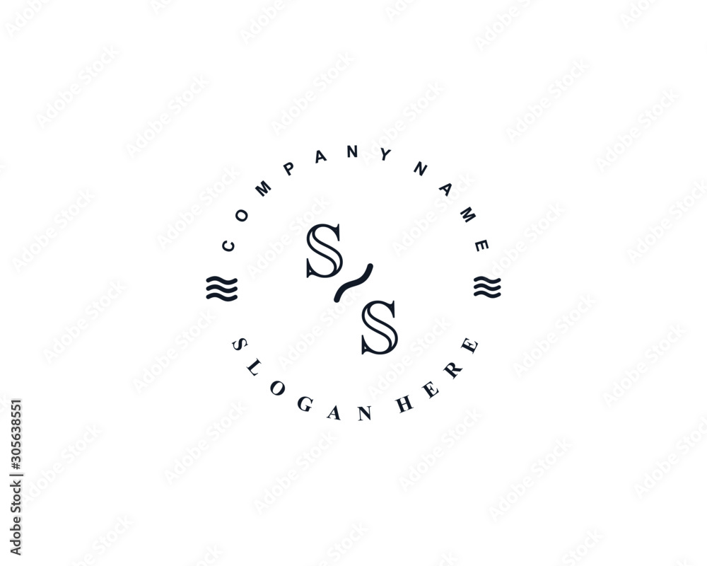Initial SS vintage logo template Stock Vector | Adobe Stock