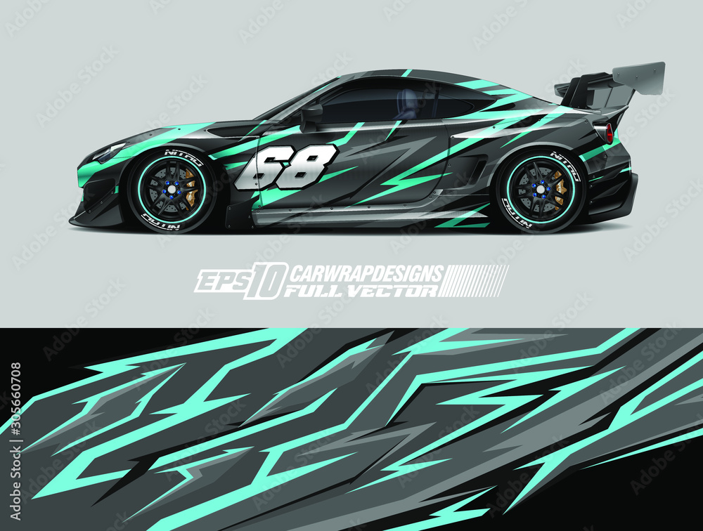 Car wrap decal designs. Abstract racing and sport background for car ...
