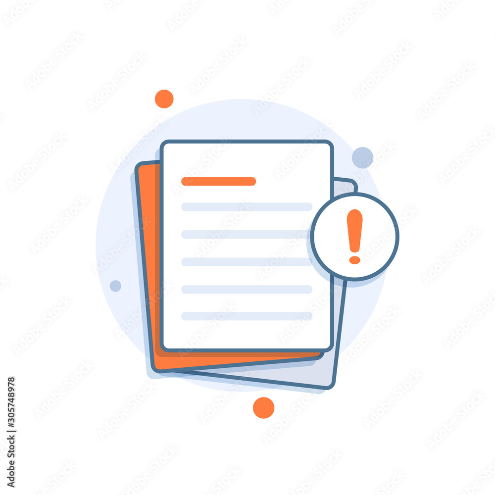 Document with alert or error notification bubble の Stock ベクター | Adobe Stock