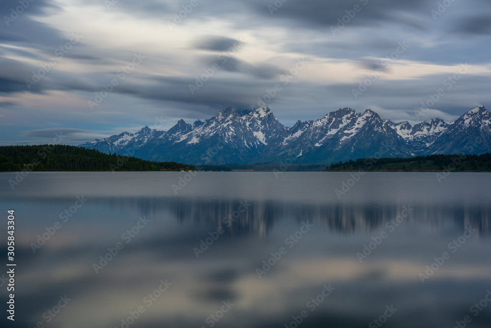 Snow peaks of the Grand Tetons. Jackson Hole, Wyoming Stock Photo ...