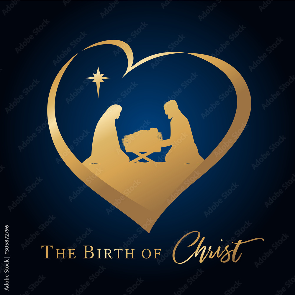 [BAE] å_Christmas scene of baby Jesus in the manger with Mary and ...