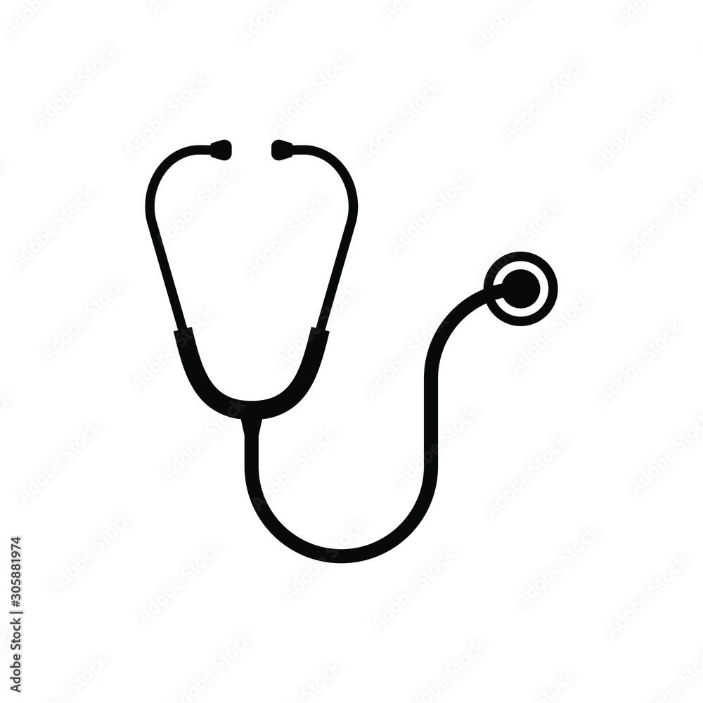 Stethoscope graphic icon. Stethoscope sign isolated on white background ...