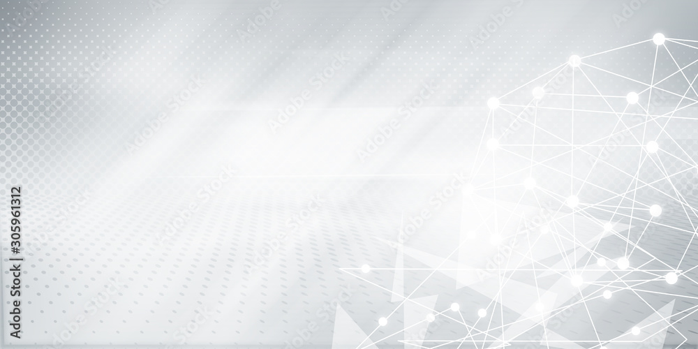 Gray halftone pattern with white line motion and network connection ...