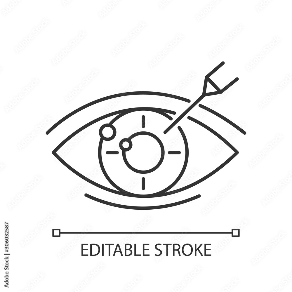 Vision correction linear icon. Medical procedure. Astigmatism ...