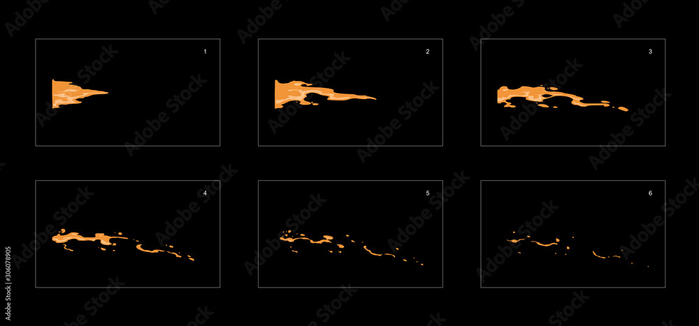 Dust splashes vector classic frame by frame animation. dust splashes ...