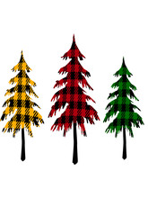 Plaid Christmas Trees Free Stock Photo - Public Domain Pictures