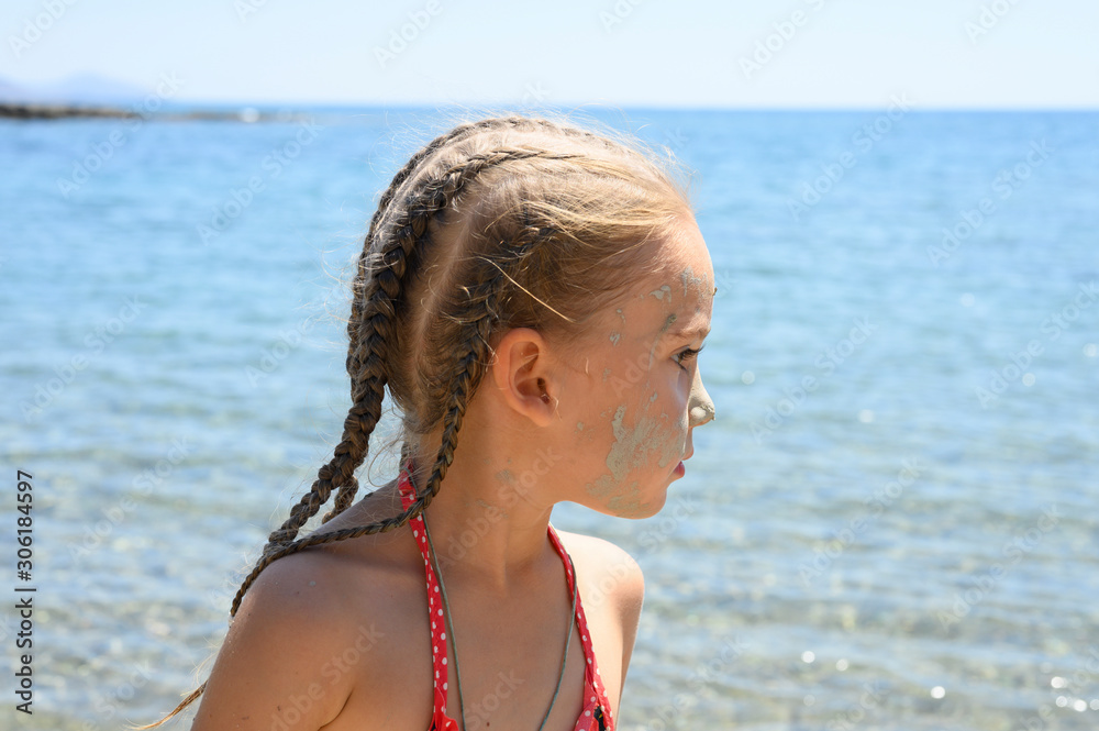 little girl having fun at summer vacation in sea Stock Photo | Adobe Stock