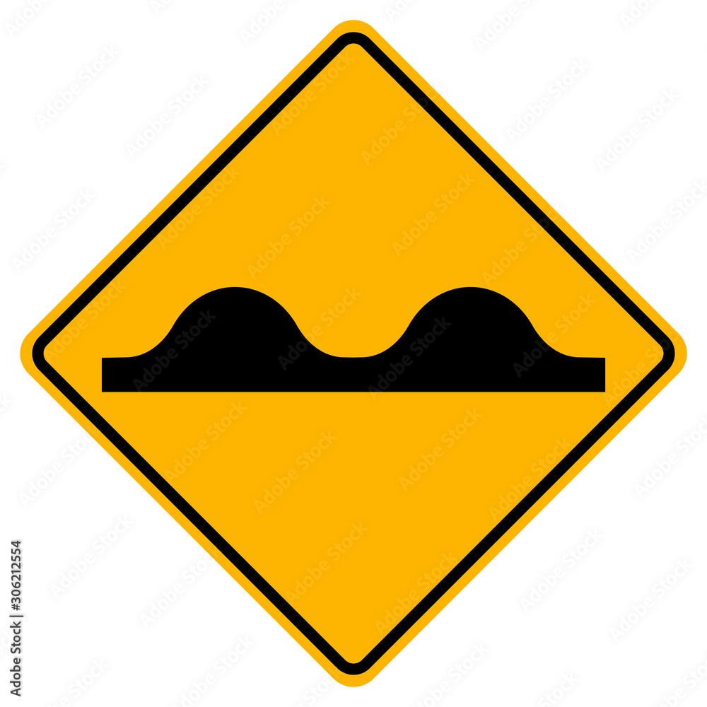 Warning Uneven Road Surface Traffic Road Sign,Vector Illustration ...