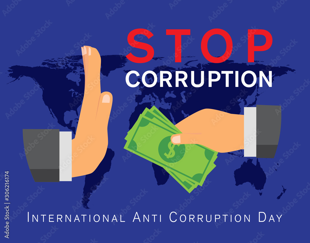 International Anti Corruption Day. Anti Corruption concept. Vector ...