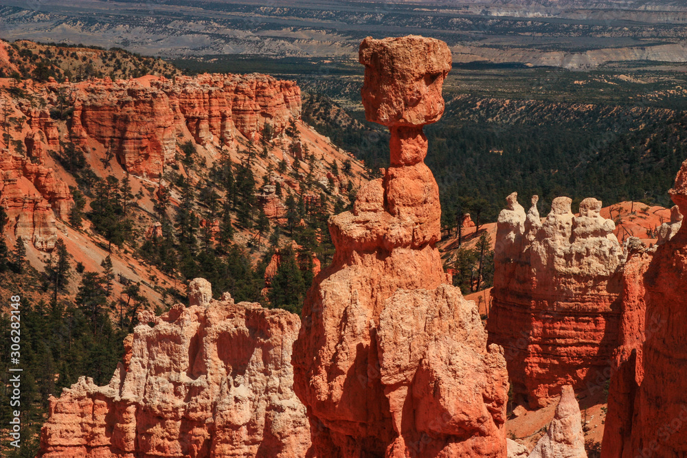 The Thor, an unique rock formation created by erosion in Bryce Canyon ...