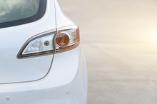 Rear Of A White Car Free Stock Photo - Public Domain Pictures