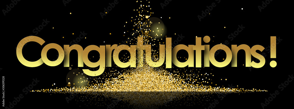 congratulations in golden stars background Stock Photo | Adobe Stock