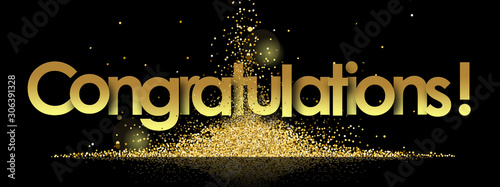 congratulations in golden stars background - Buy this stock photo and ...