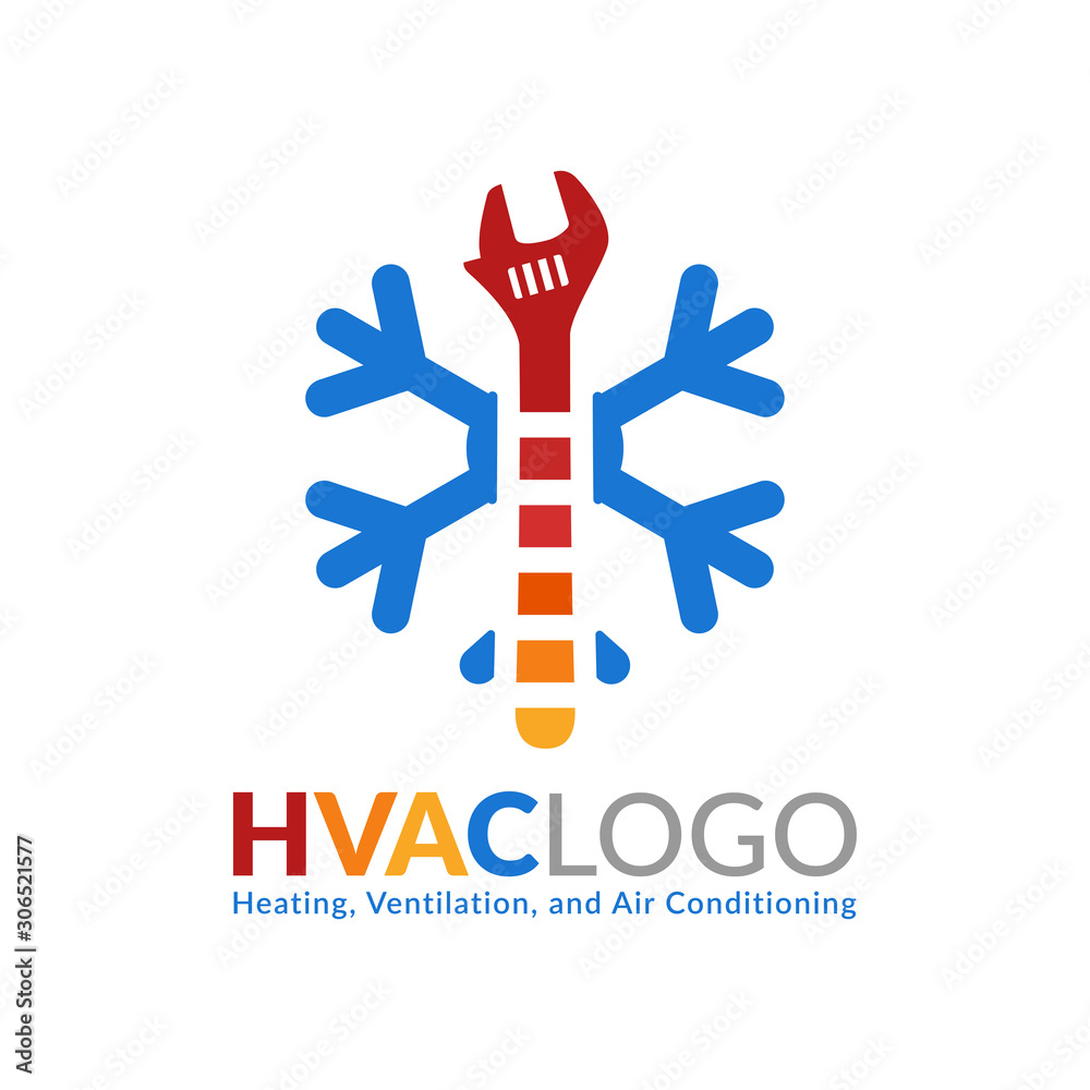 HVAC logo design, heating ventilation and air conditioning logo or icon ...