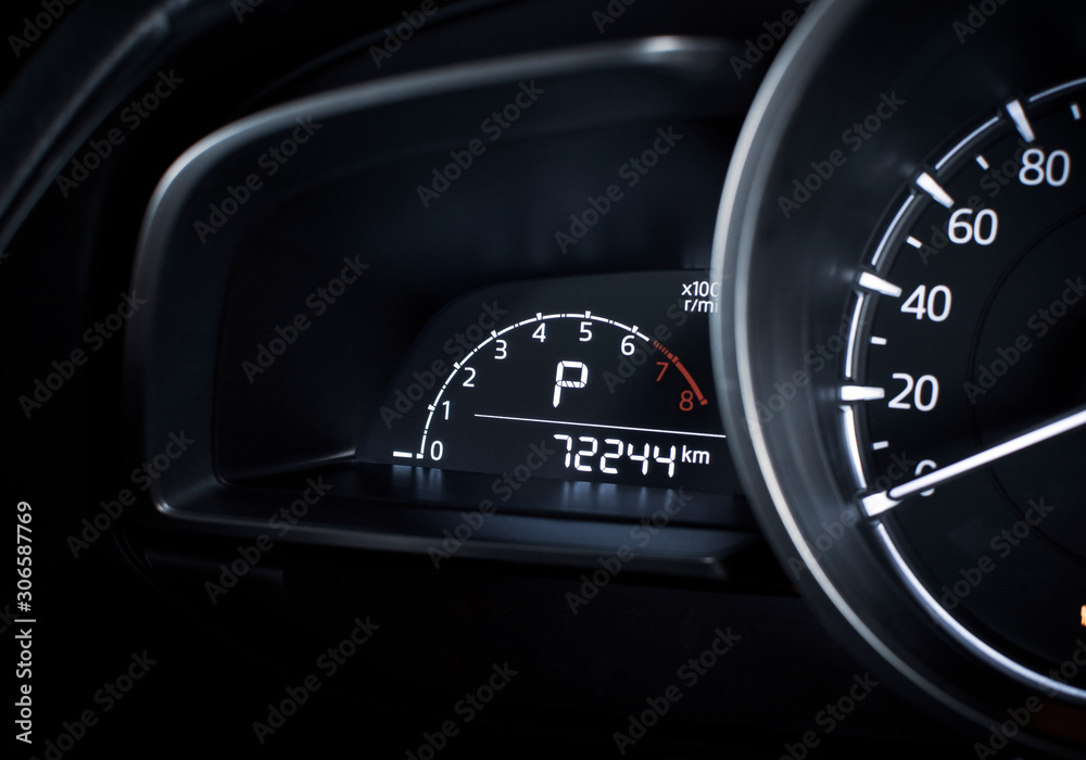 Rpm digital gauge and parking position of automatic transmission and ...