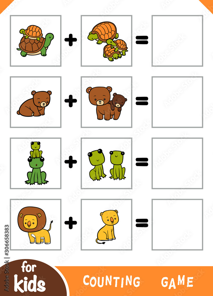 Counting Game for Preschool Children. Count the animals in the picture ...