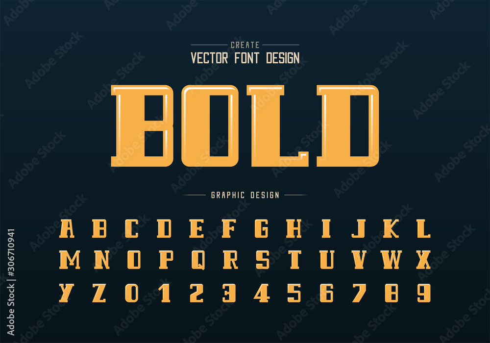 Highlights font and alphabet vector, Bold script and number design ...