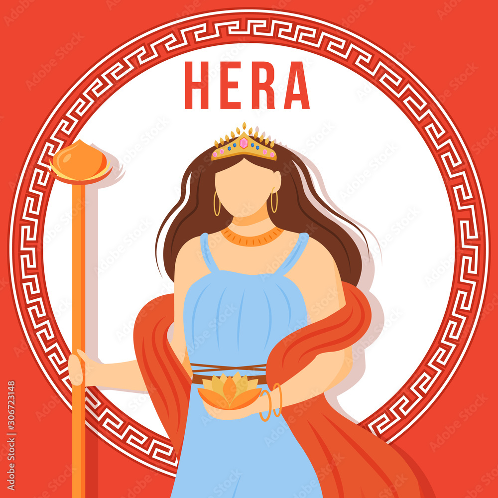 Hera red social media post mockup. Ancient Greek goddess. Mythological ...