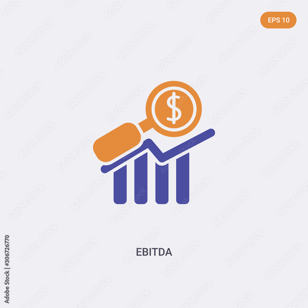 2 color Ebitda concept vector icon. isolated two color Ebitda vector ...