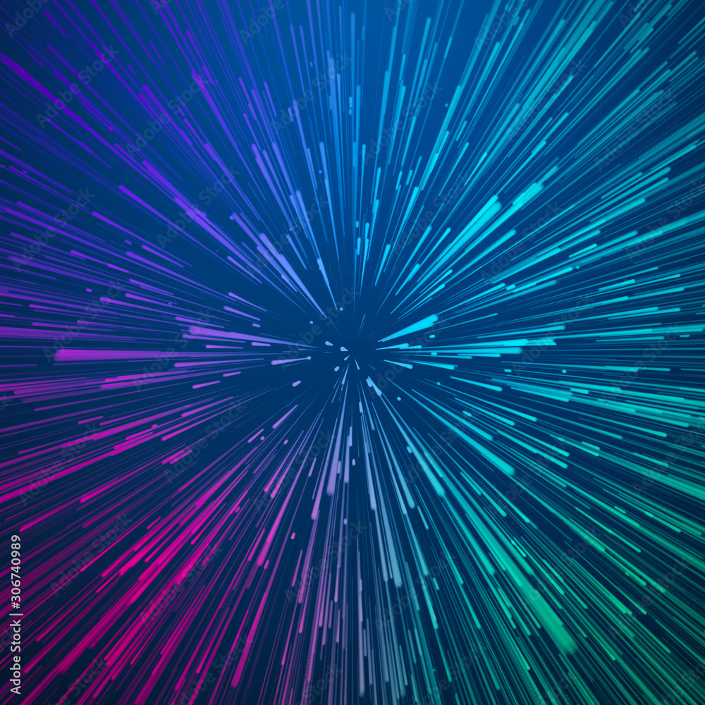 Abstract circular speed background. Centric motion of star trails ...