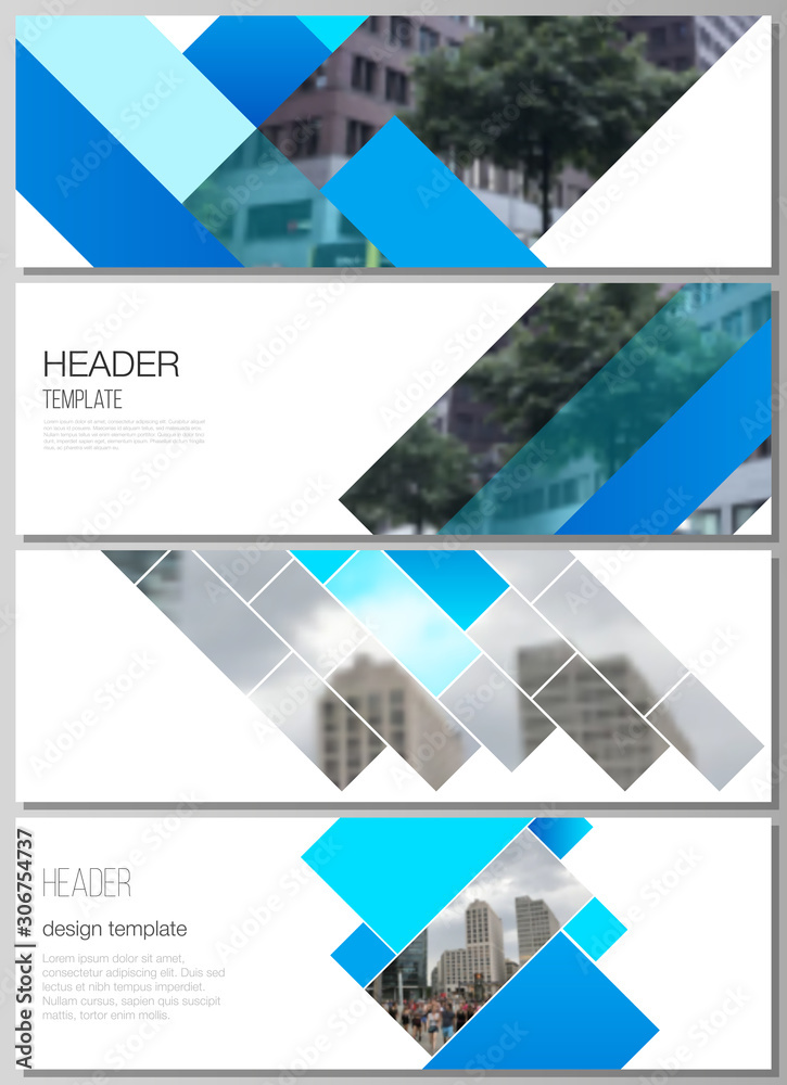The minimalistic vector illustration of the editable layout of headers ...