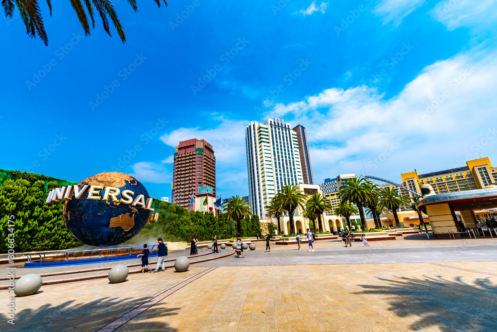 OSAKA, JAPAN - AUGUST 10, 2019: Entrance of Universal Studios Japan(USJ ...