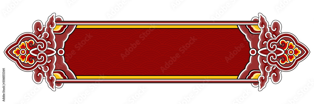 Traditional Red And Golden Chinese Banner, Frame Of Cloud Texture の ...