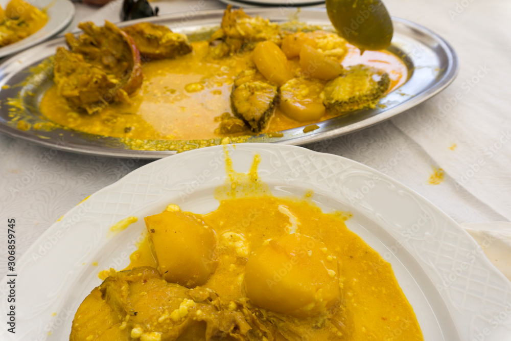 Caldero is a fish stew in Tabarca island Alicante Spain Stock Photo ...