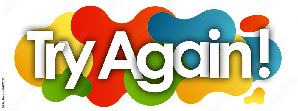 Try Again in color bubble background Stock Illustration | Adobe Stock