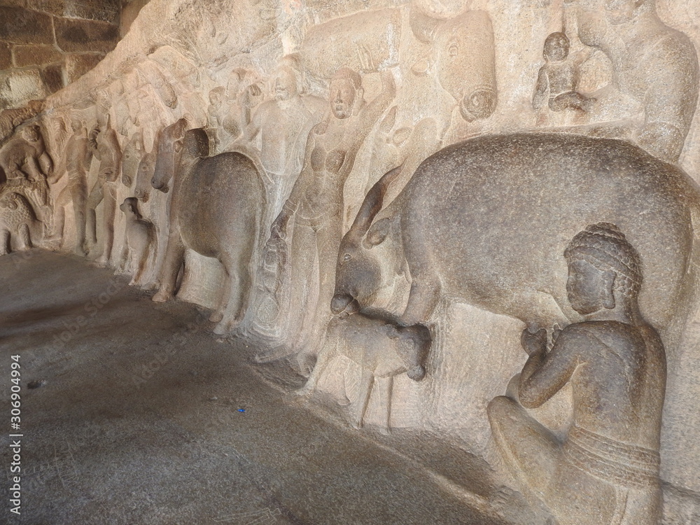 Panch Rathas Monolithic Hindu Temple in Mahabalipuram. Great South ...